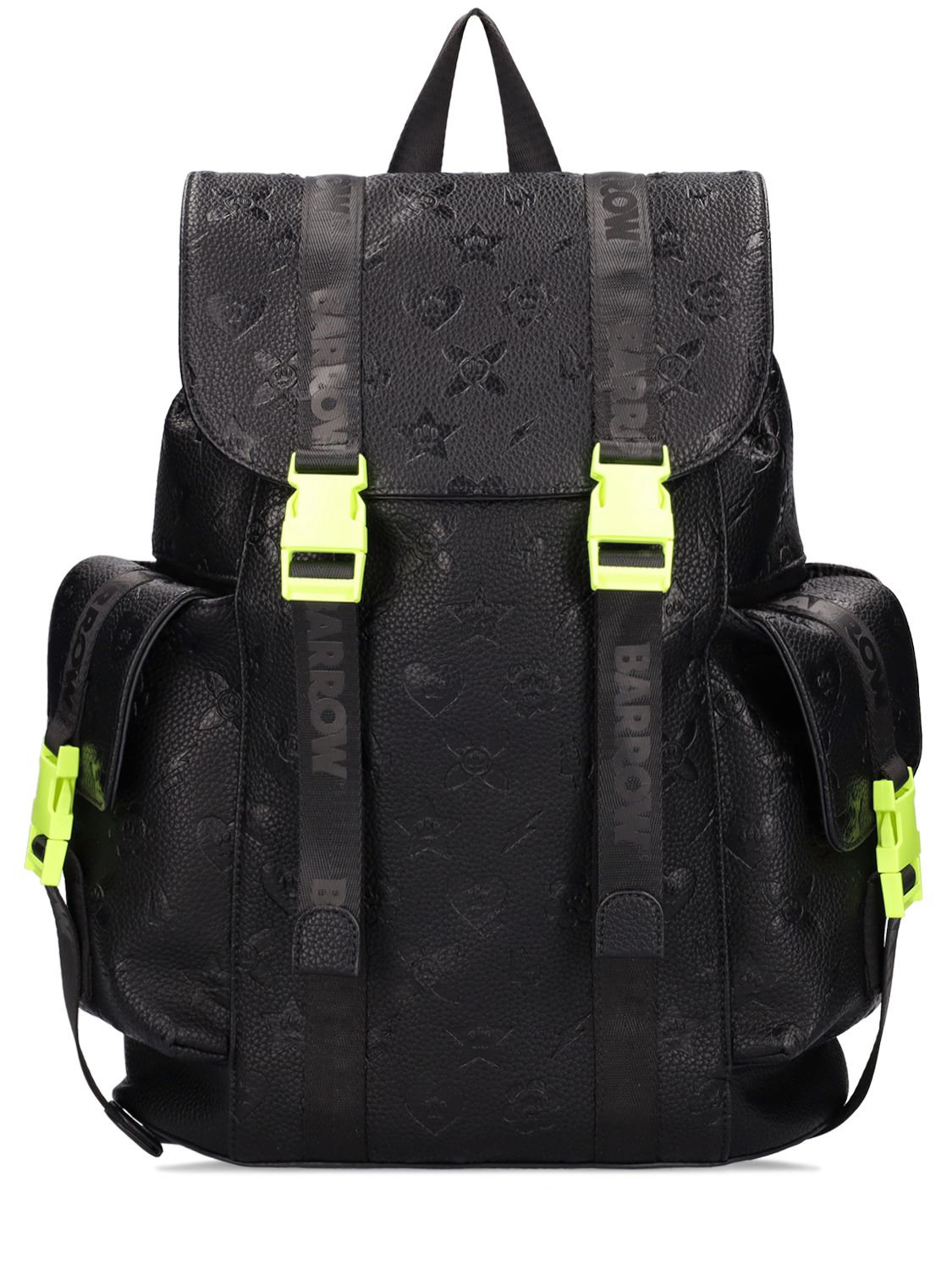 Barrow Faux Leather Backpack W/ Embossed Logo In Black | ModeSens