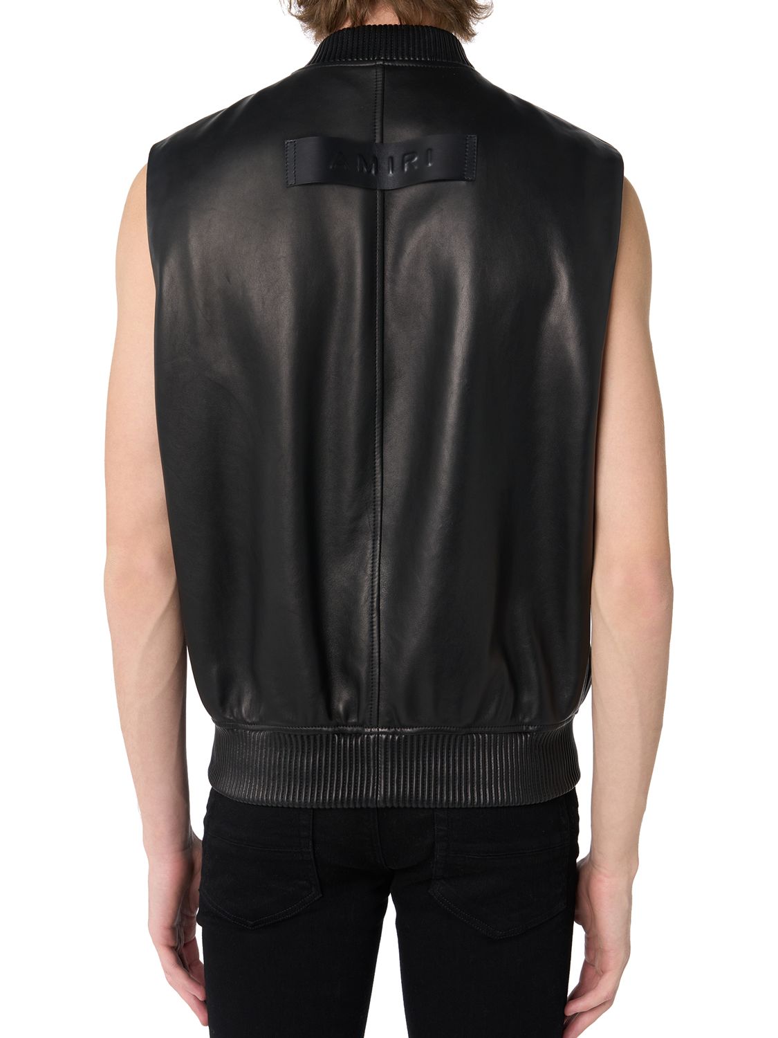 Amiri Men's Sheep Leather Vest In Black | ModeSens