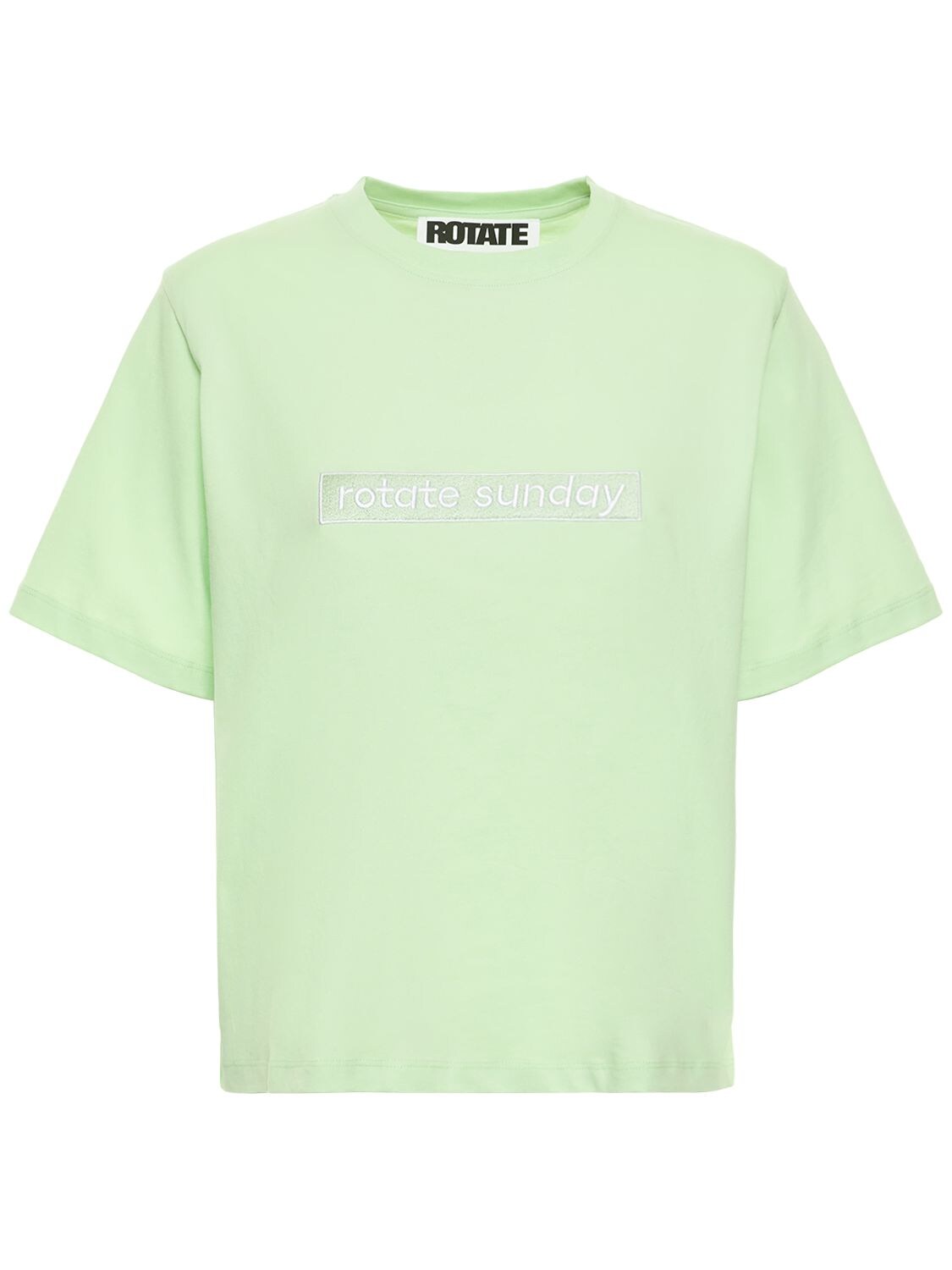 Rotate Birger Christensen Aster Organic Cotton T-shirt In Green | ModeSens