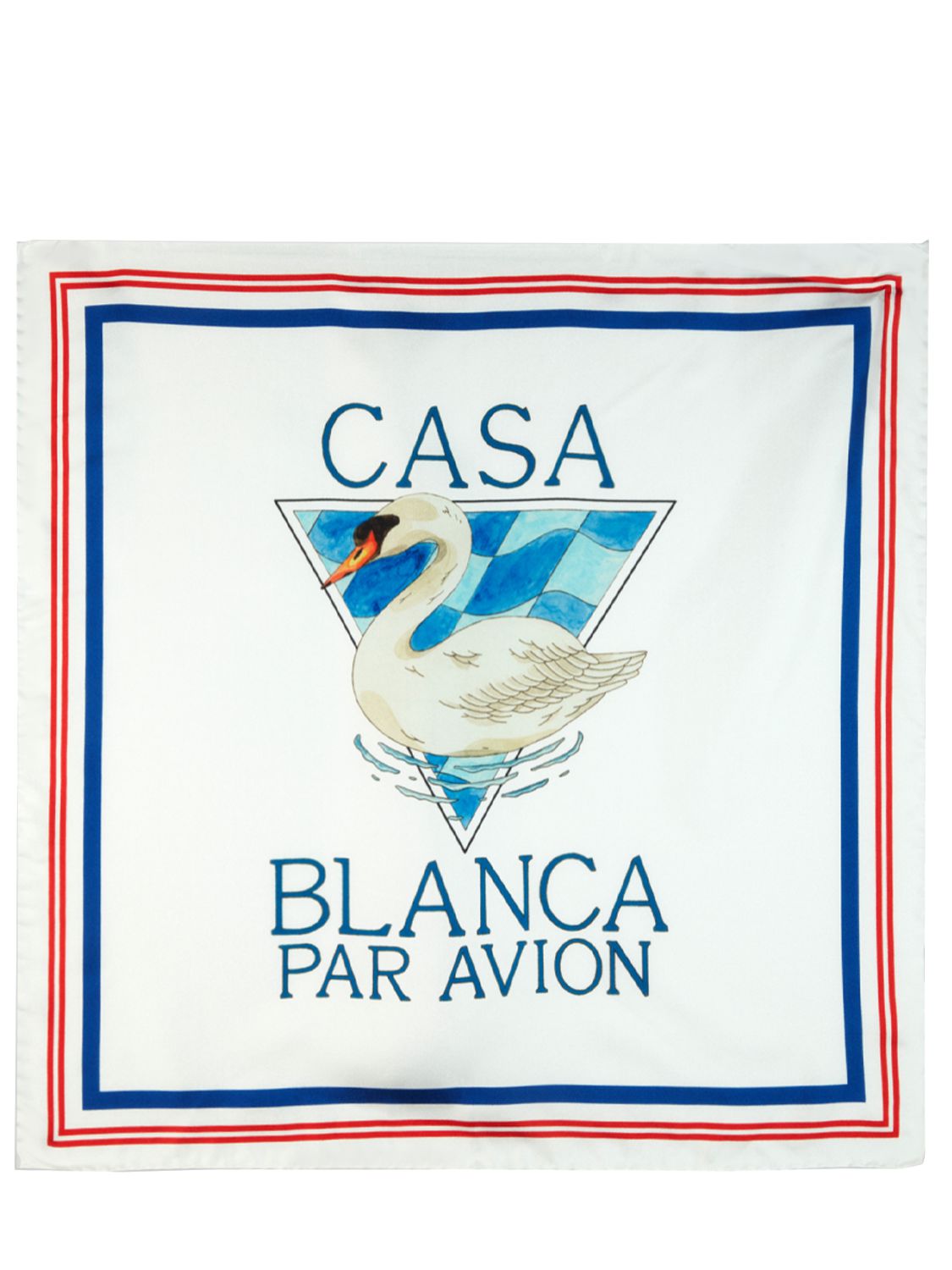 Casablanca Par Avion Logo Printed Silk Twill Scarf In Multicolor | ModeSens