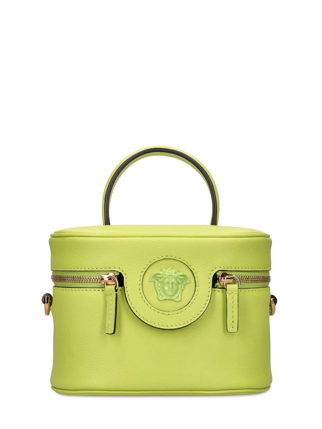 Versace Medusa Leather Top Handle Bag In Citron | ModeSens