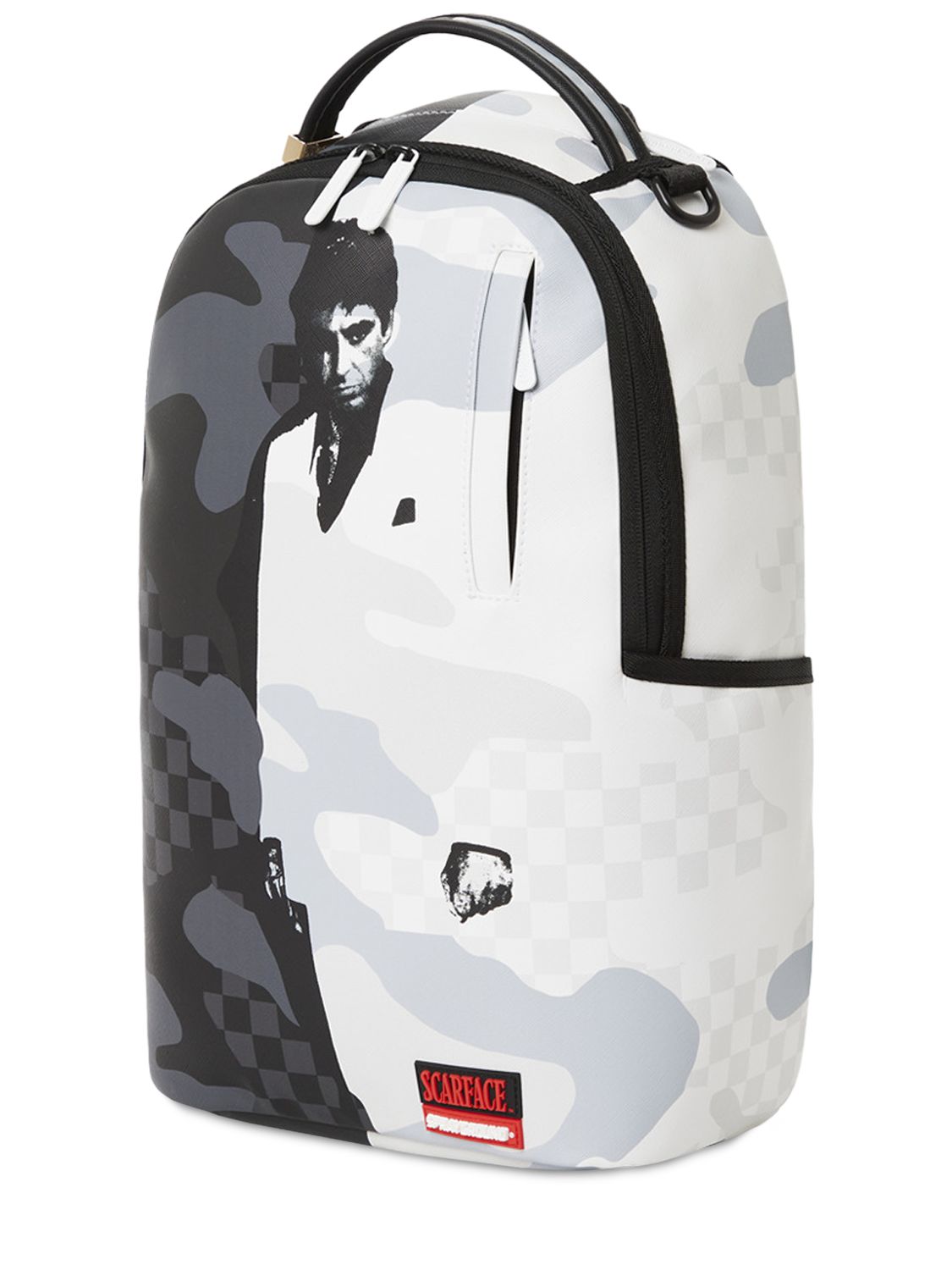 Sprayground Kids' Scarface Printed Canvas Backpack In Black,white ...