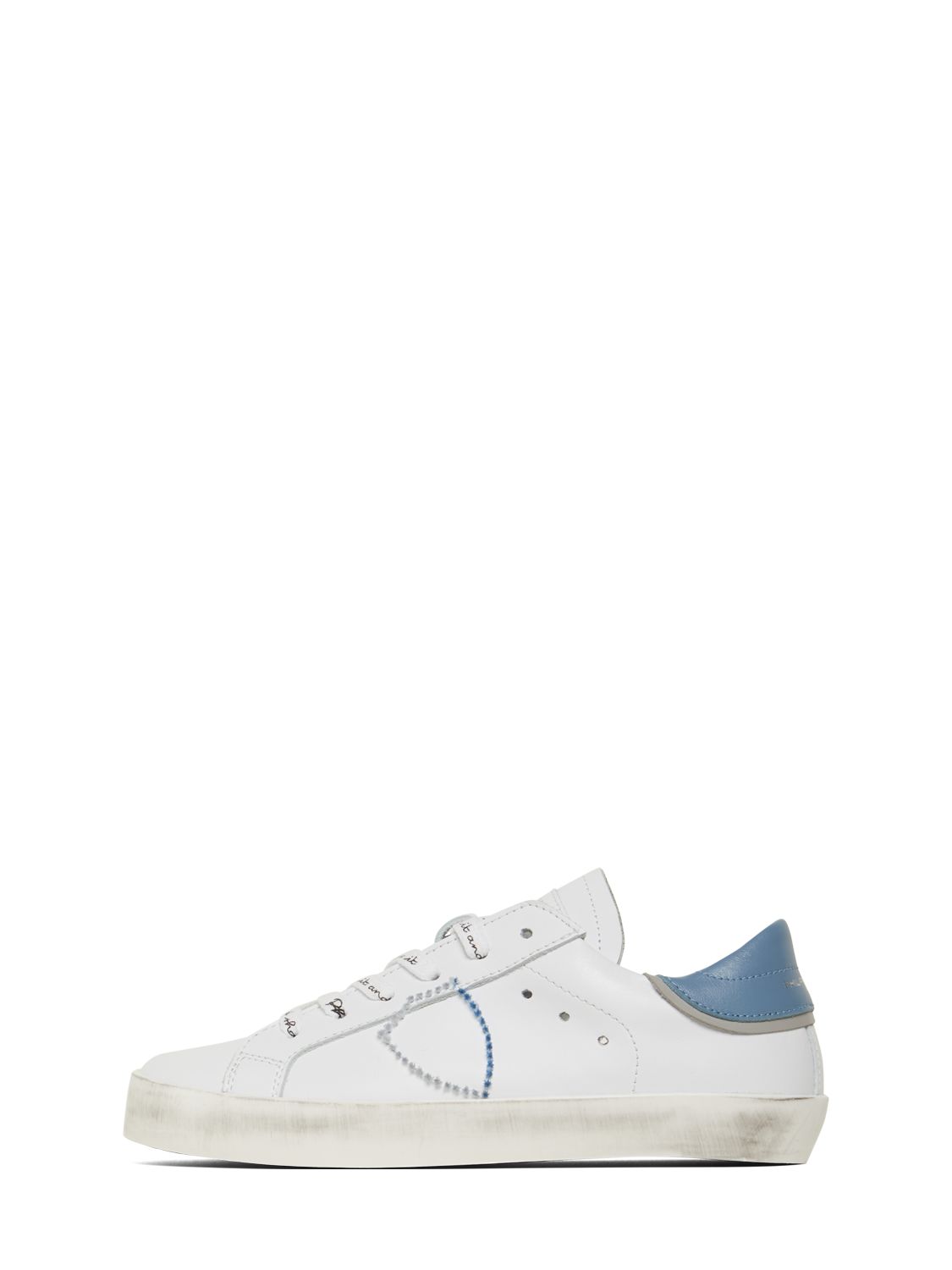 PHILIPPE MODEL - Sneakers paris in pelle - Bianco/Azzurro | Luisaviaroma