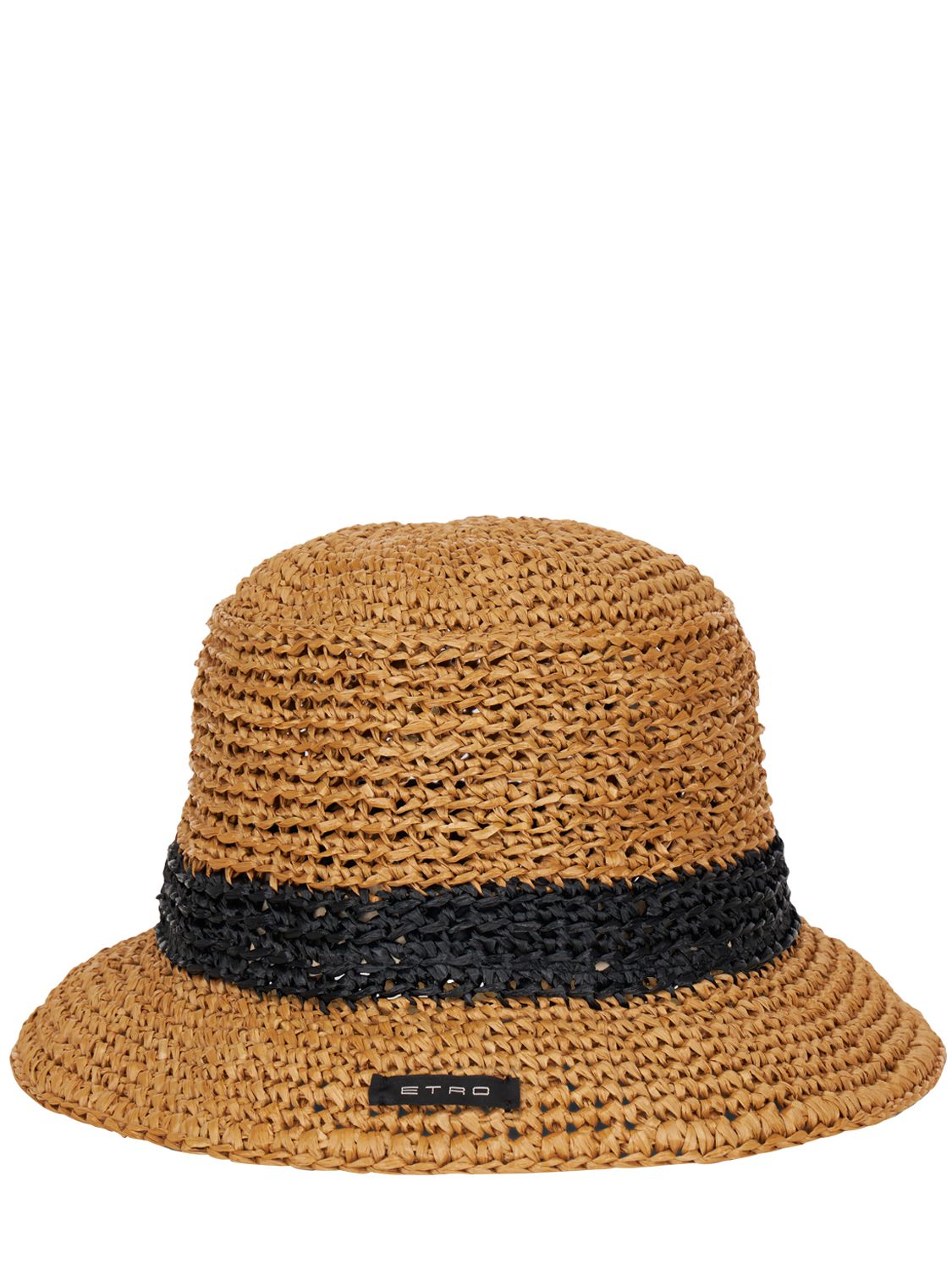 Etro Hand-knitted Viscose Raffia Bucket Hat In Beige | ModeSens