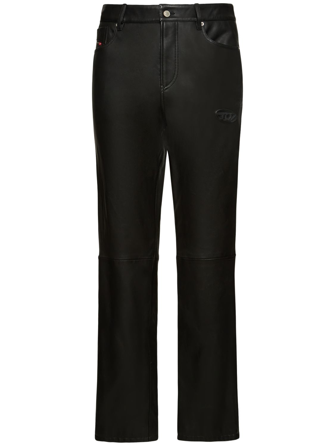 Diesel D Patch Leather Pants In Black | ModeSens
