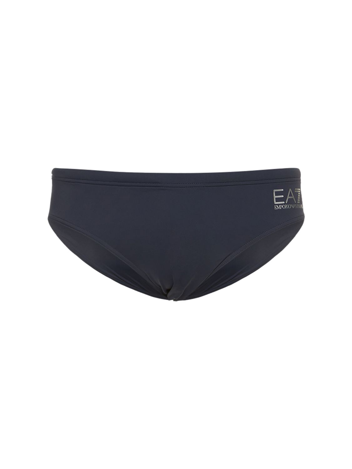 Ea7 Logo Series Nylon Swim Briefs In Blue,silver | ModeSens