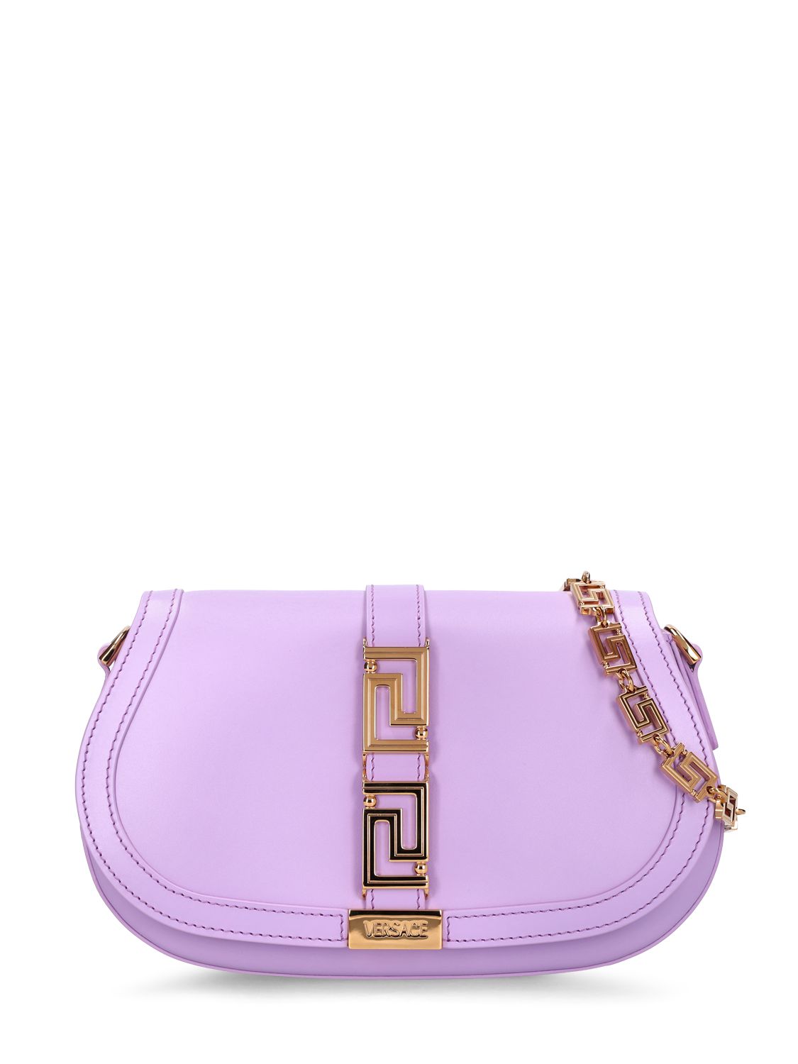 Versace Small Greca Goddess Leather Shoulder Bag In Baby Violet | ModeSens
