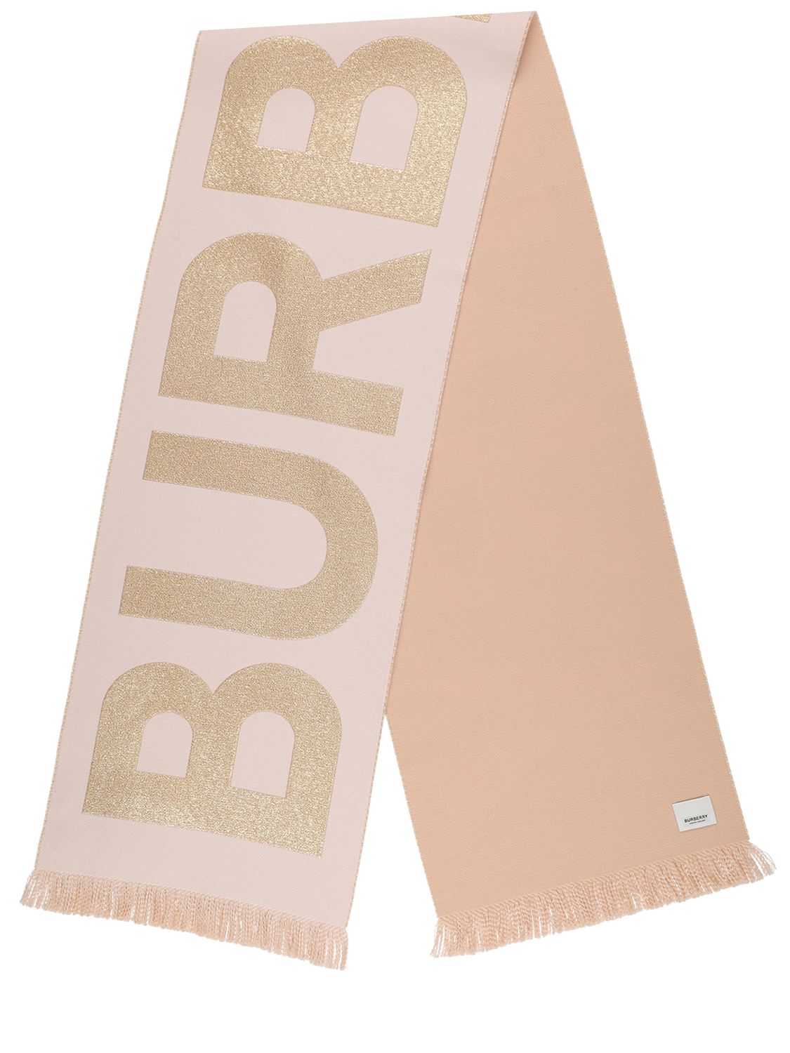 Burberry Football Logo Wool Scarf In Alabaster Pink | ModeSens