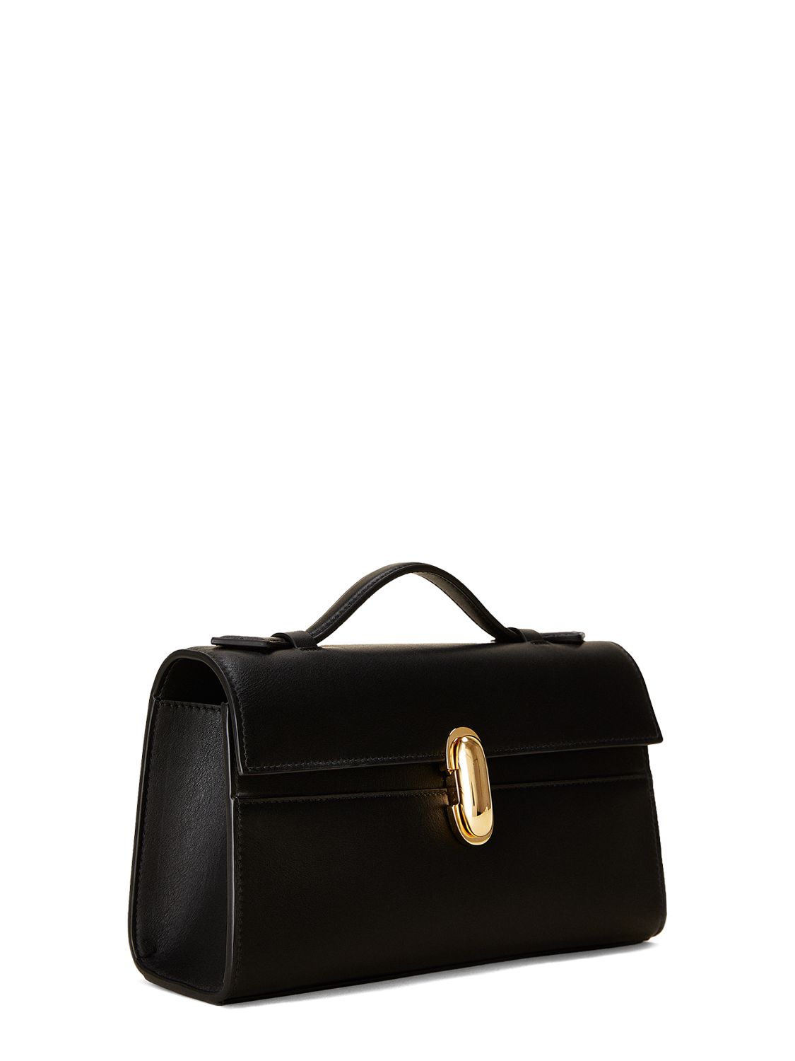 Savette Slim Leather Pochette Top-handle Bag In Black | ModeSens