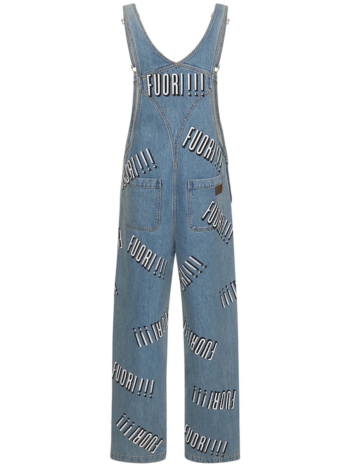 GUCCI Fuori!!! Printed Cotton Denim Overalls | Smart Closet